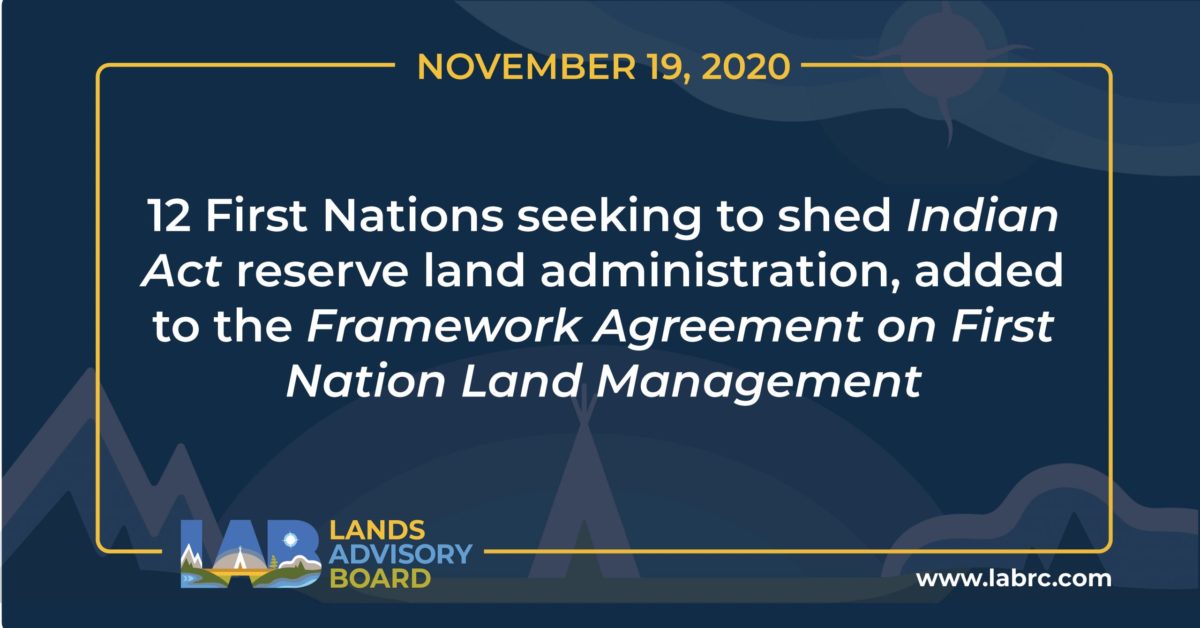 12 First Nations added to the Framework Agreement on First Nation Land ...